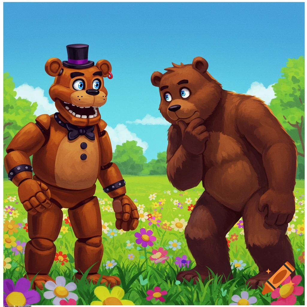 A friendly, cartoonish brown bear wearing a top hat and bowtie, with a ...