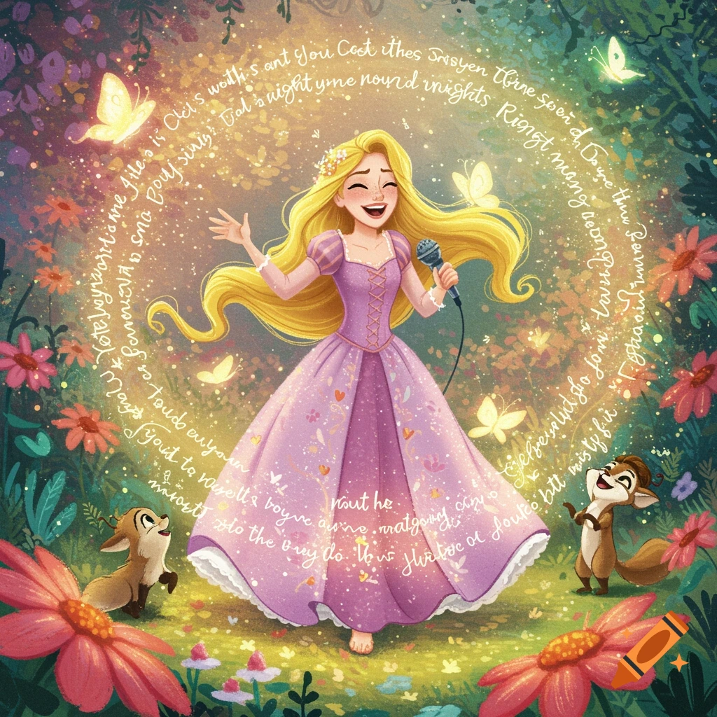 Disney Princess singing 'You Spin Me Right Round' with English lyrics ...