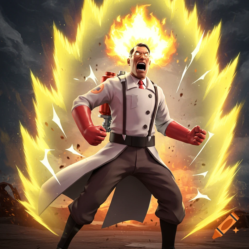 Anime-style illustration of Medic from Team Fortress 2 as a Super ...