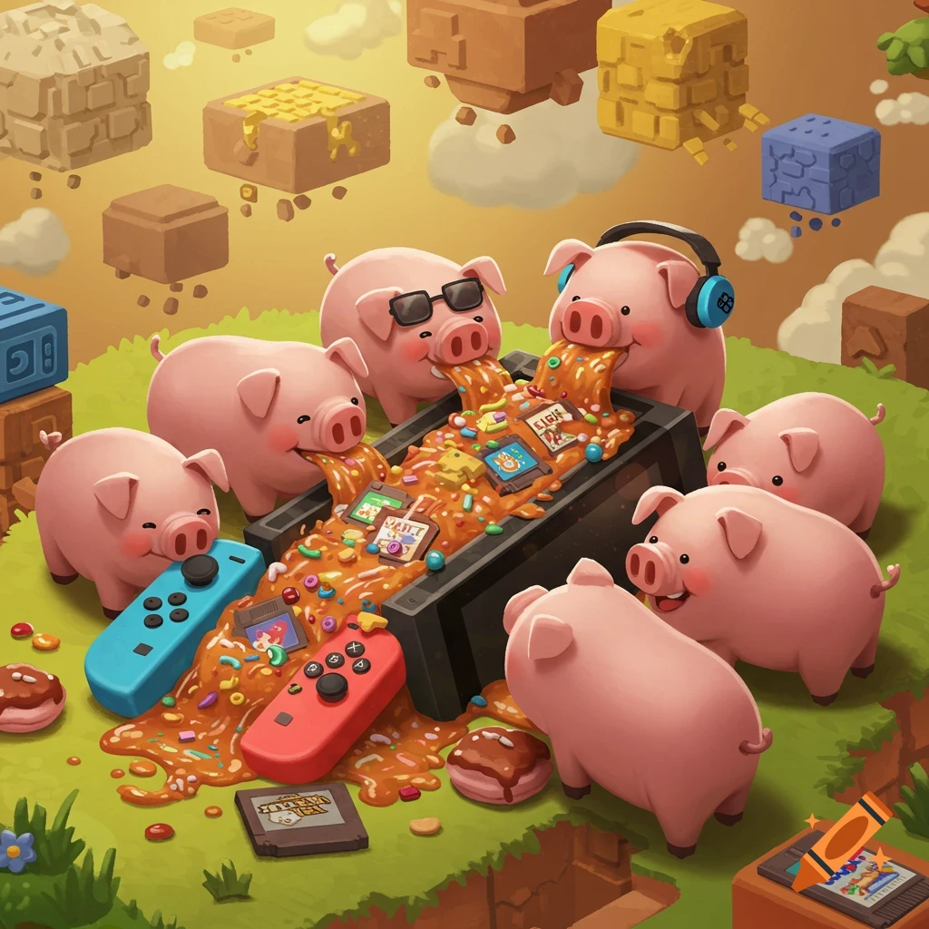 Cartoon illustration of pigs handling money. One weighs coins on a ...