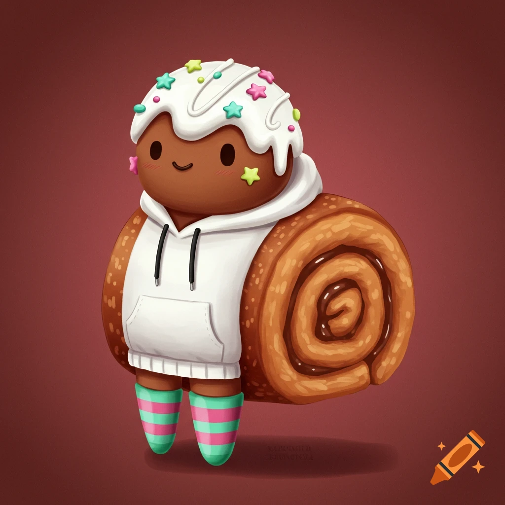 Cartoon cinnamon roll character holding a baseball bat with baseballs ...