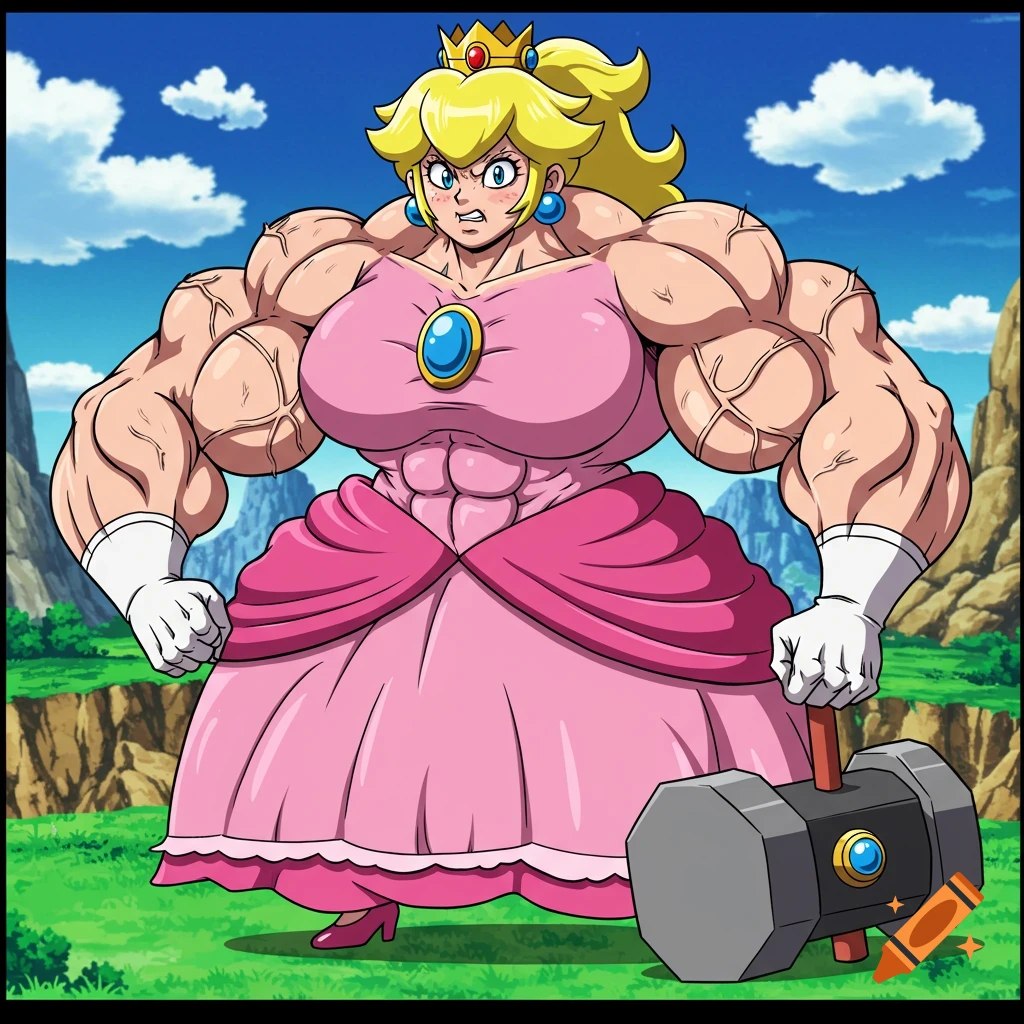 An anime style model sheet showing Princess Peach in various poses and ...