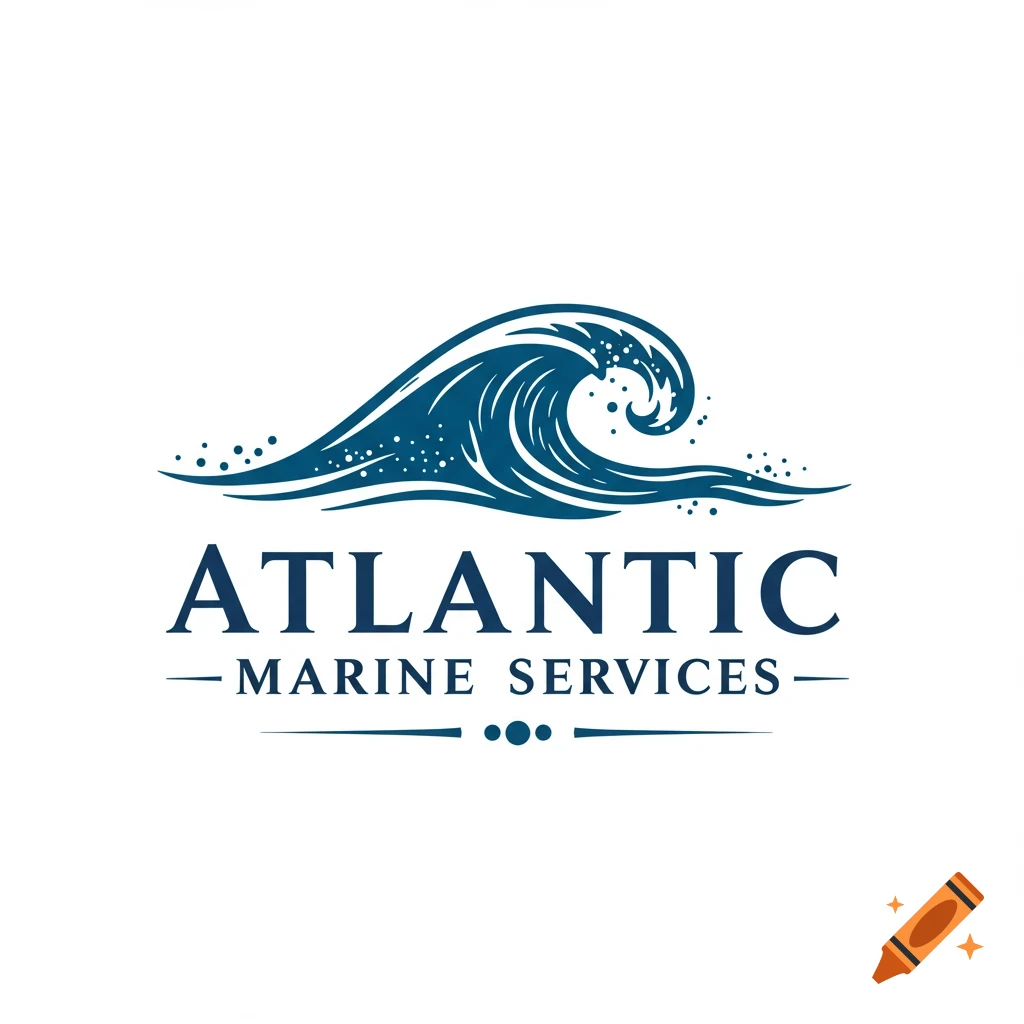Atlantic Marine Services boat detailing logo on Craiyon