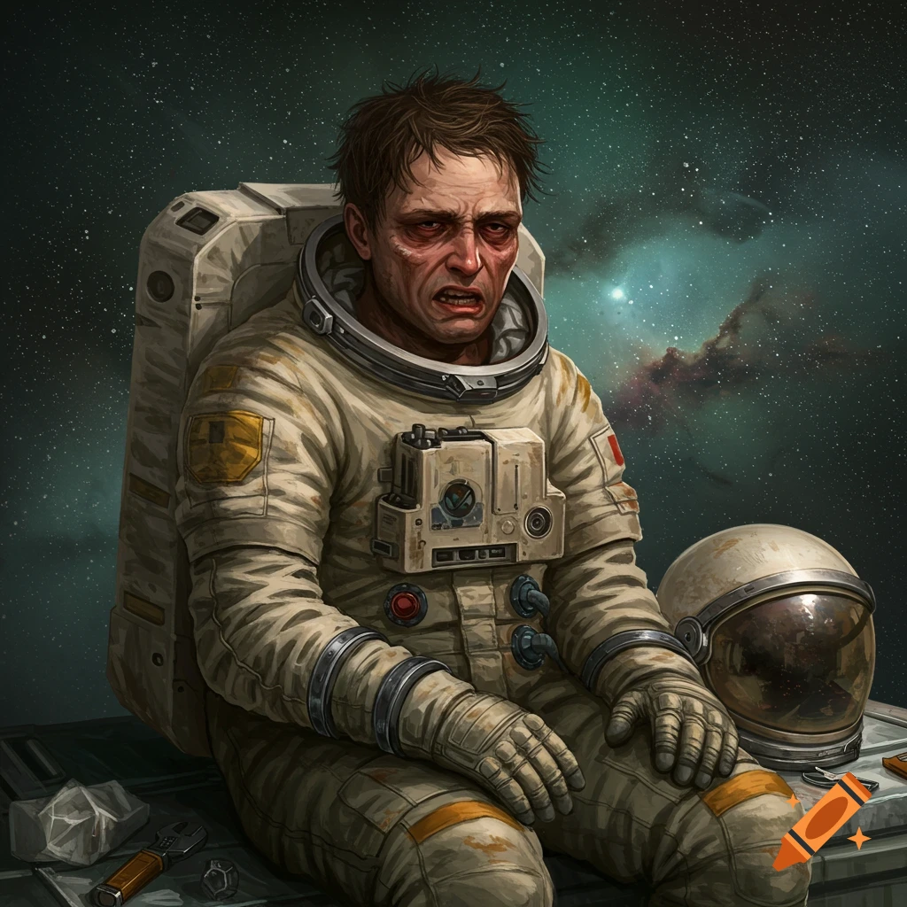 Sick astronaut on Craiyon