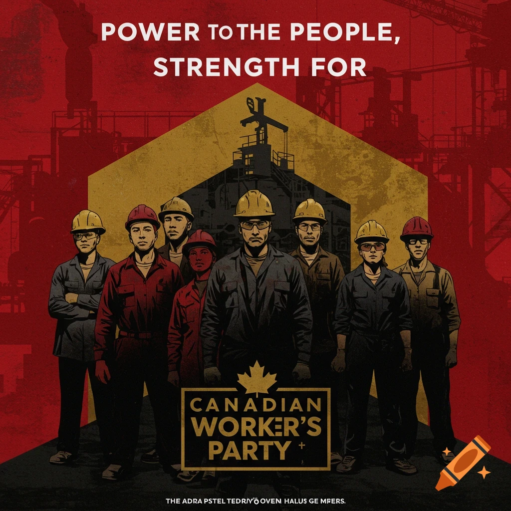 Bold and industrial theme for Canadian Worker's Party design on Craiyon