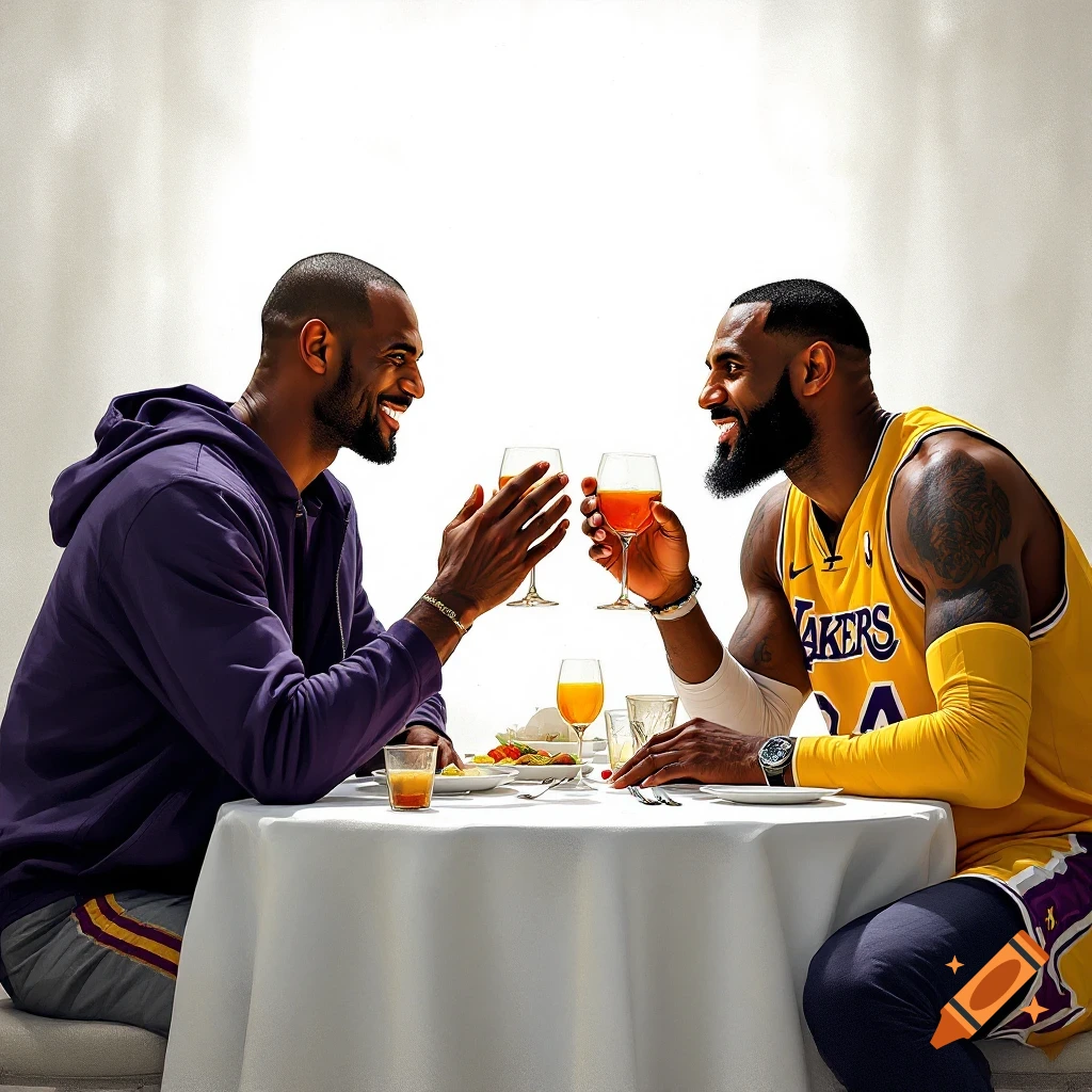 Photorealistic portrait of two men resembling Lebron James and P Diddy ...