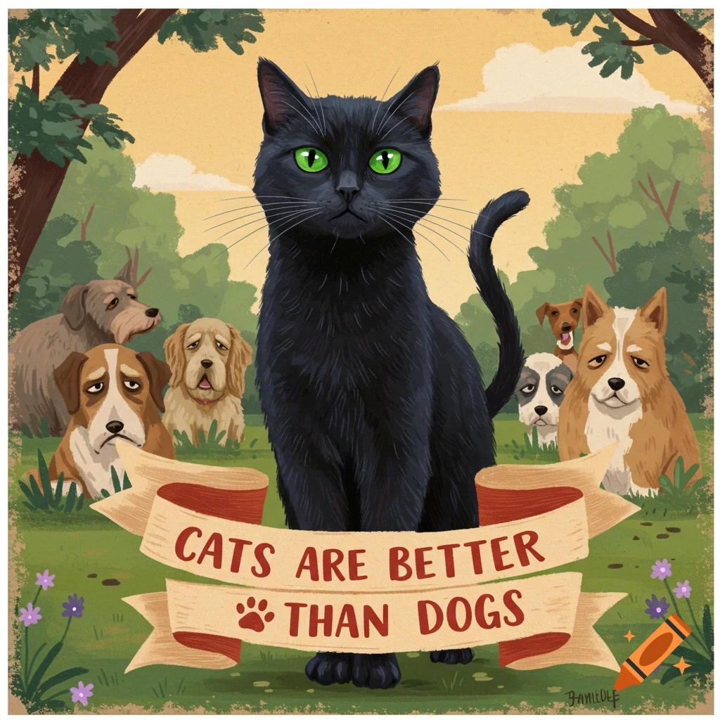 Cats are better than dogs on Craiyon