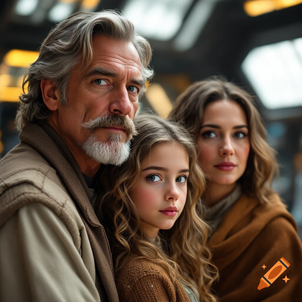 Family in a Star Wars scene on Craiyon