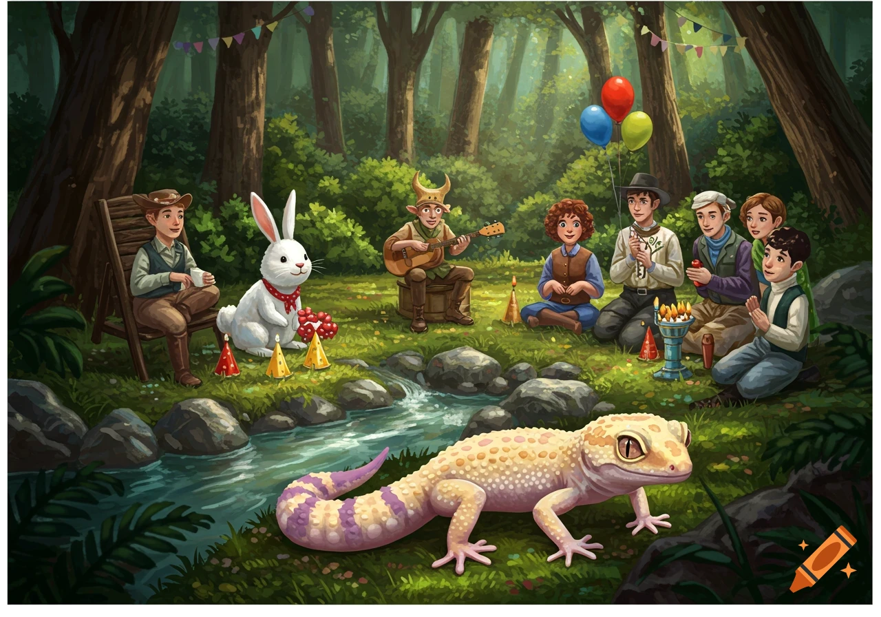 A cartoon illustration of a diverse group of friends including kids ...