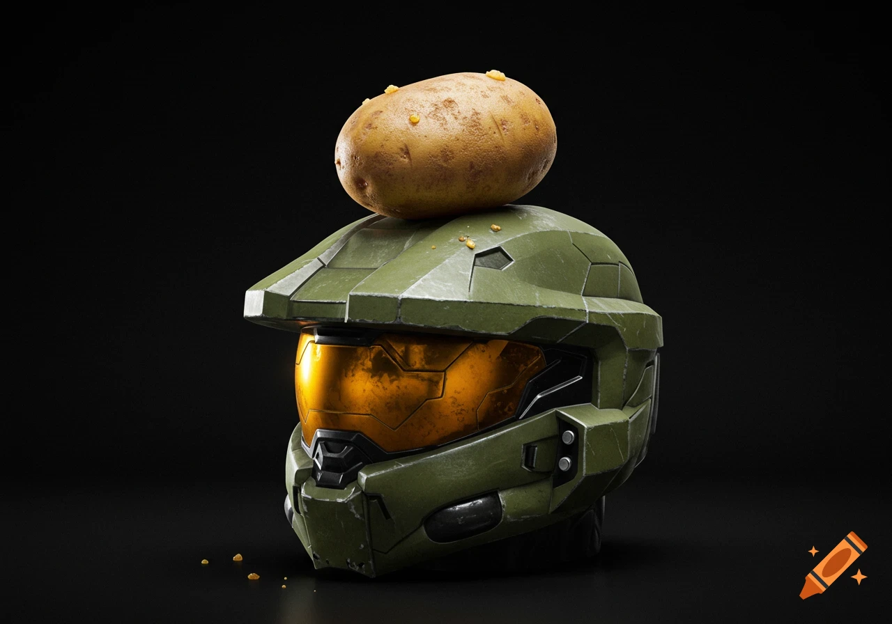 Potato on Master Chief on Craiyon