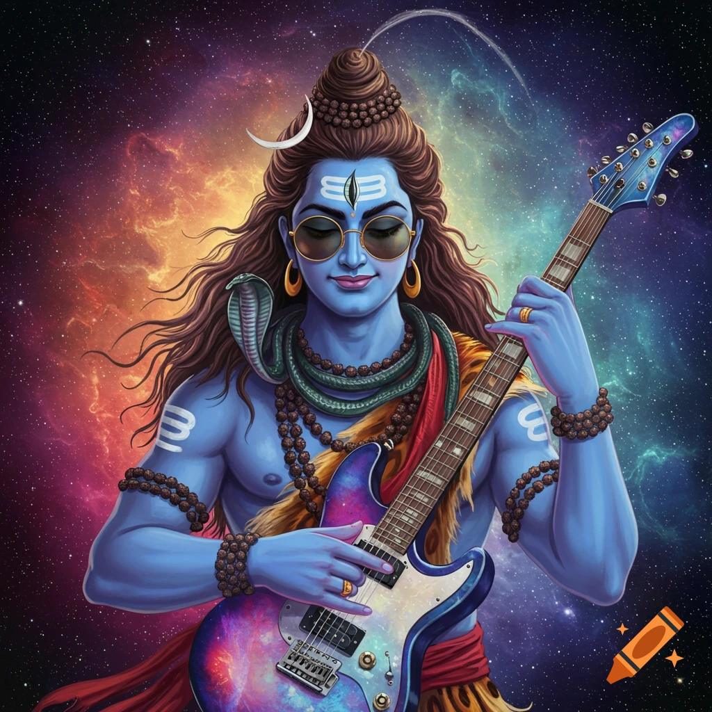 Illustration of the Hindu god Shiva with multiple arms holding a ...