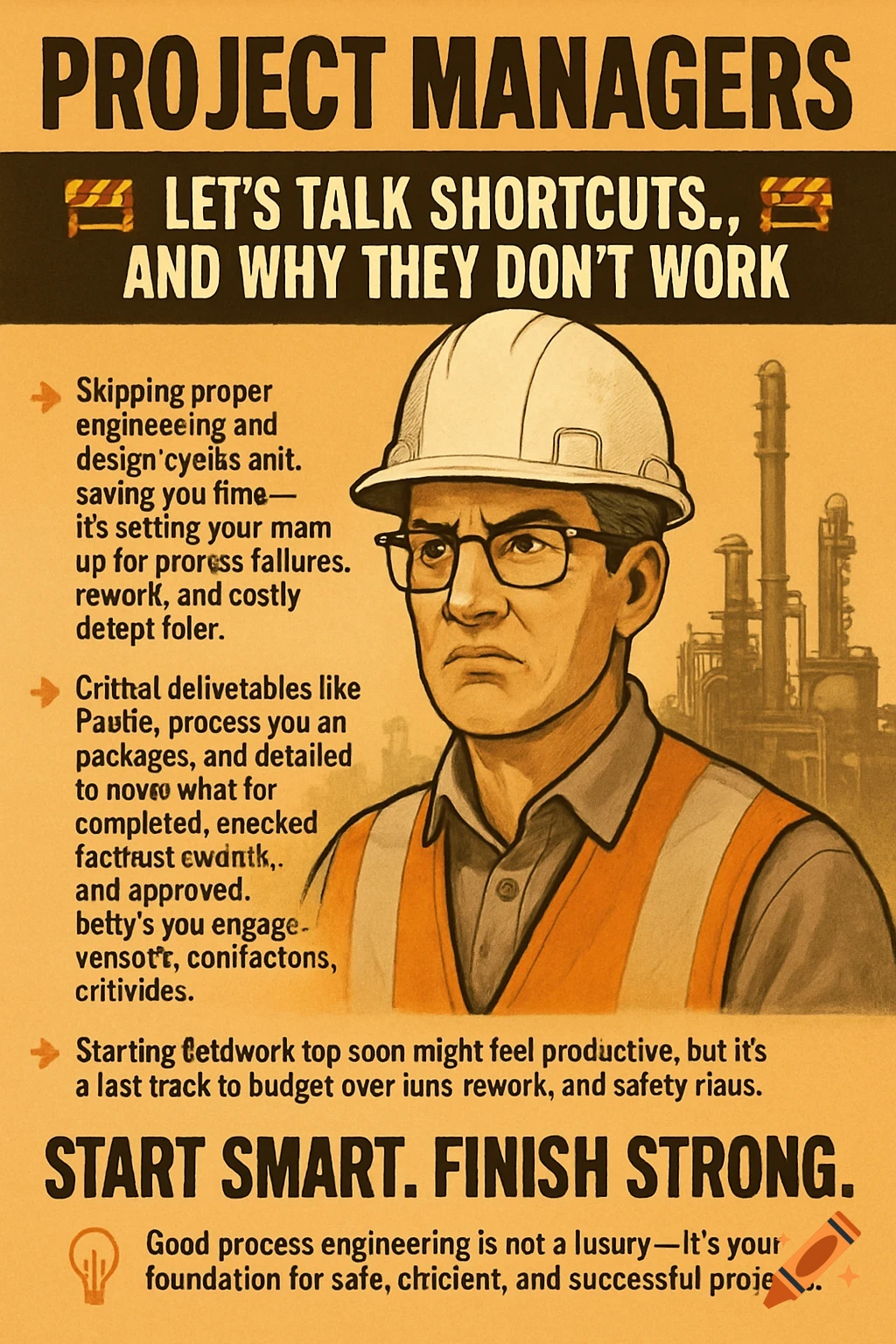 Project Management advice for process engineering on Craiyon