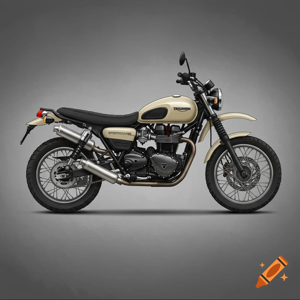 Custom scrambler motorcycle design on Craiyon