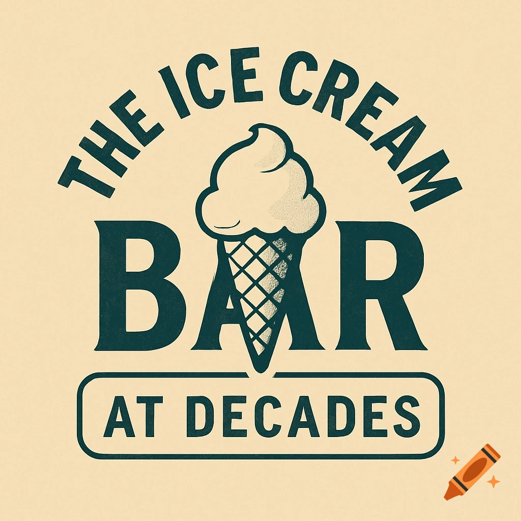 The Ice Cream Bar at Decades logo on Craiyon
