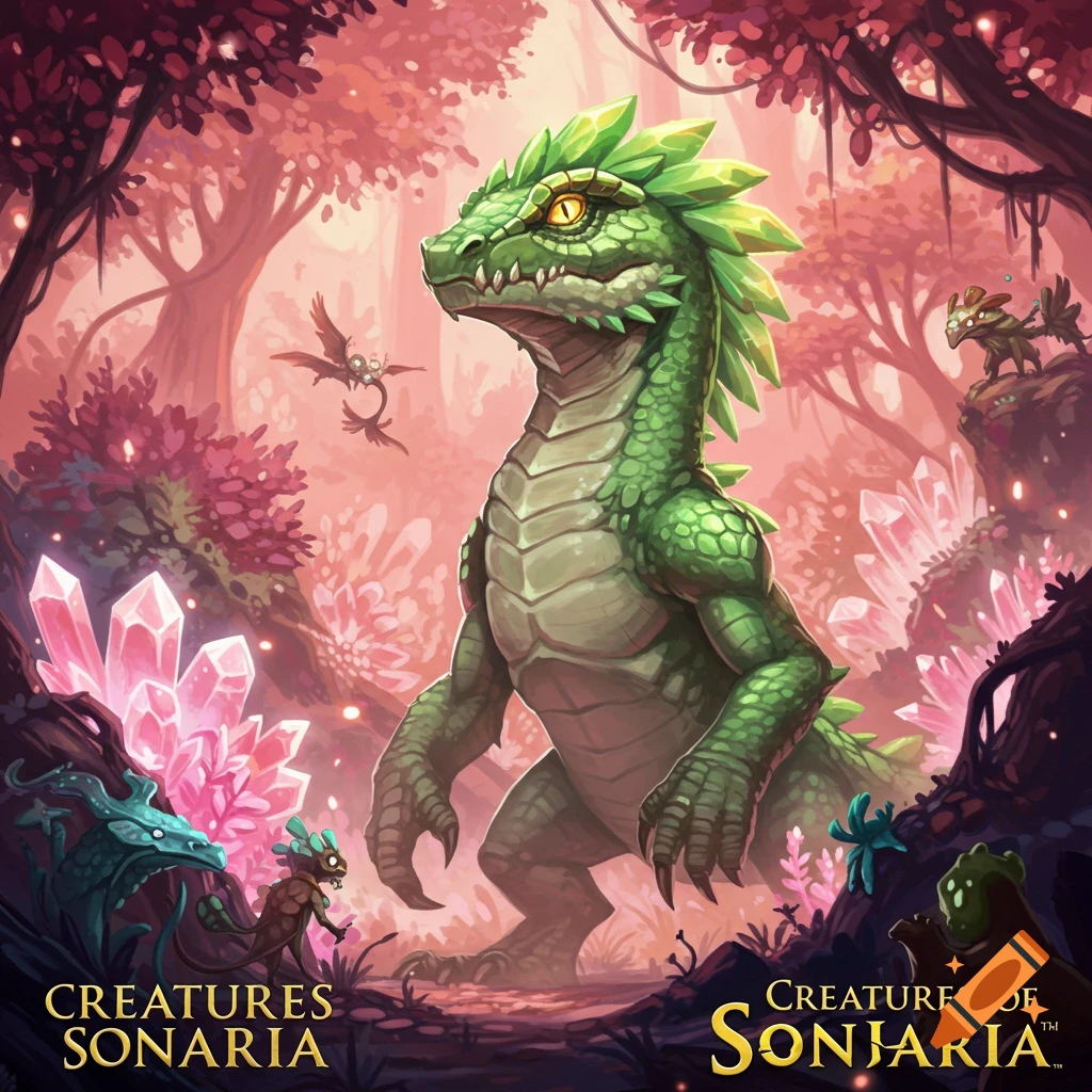 Verdant warden in rose quartz from Creatures of Sonaria on Craiyon