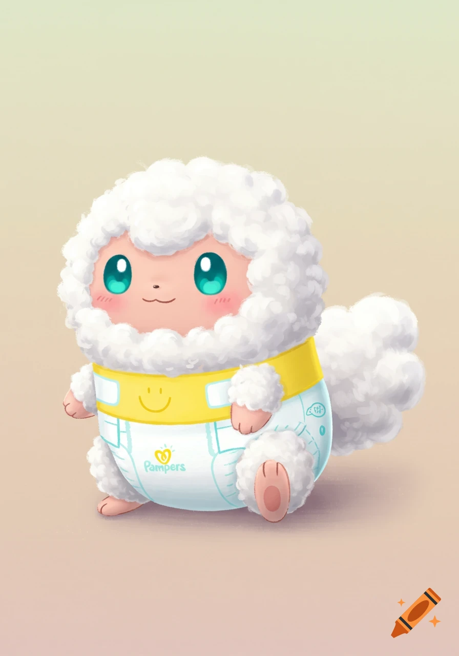 Pokemon inspired by a Pampers diaper on Craiyon