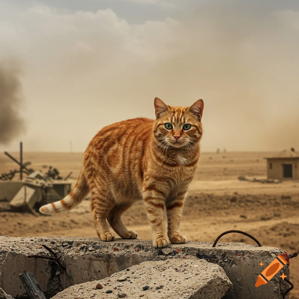 Cat in Iraq War on Craiyon