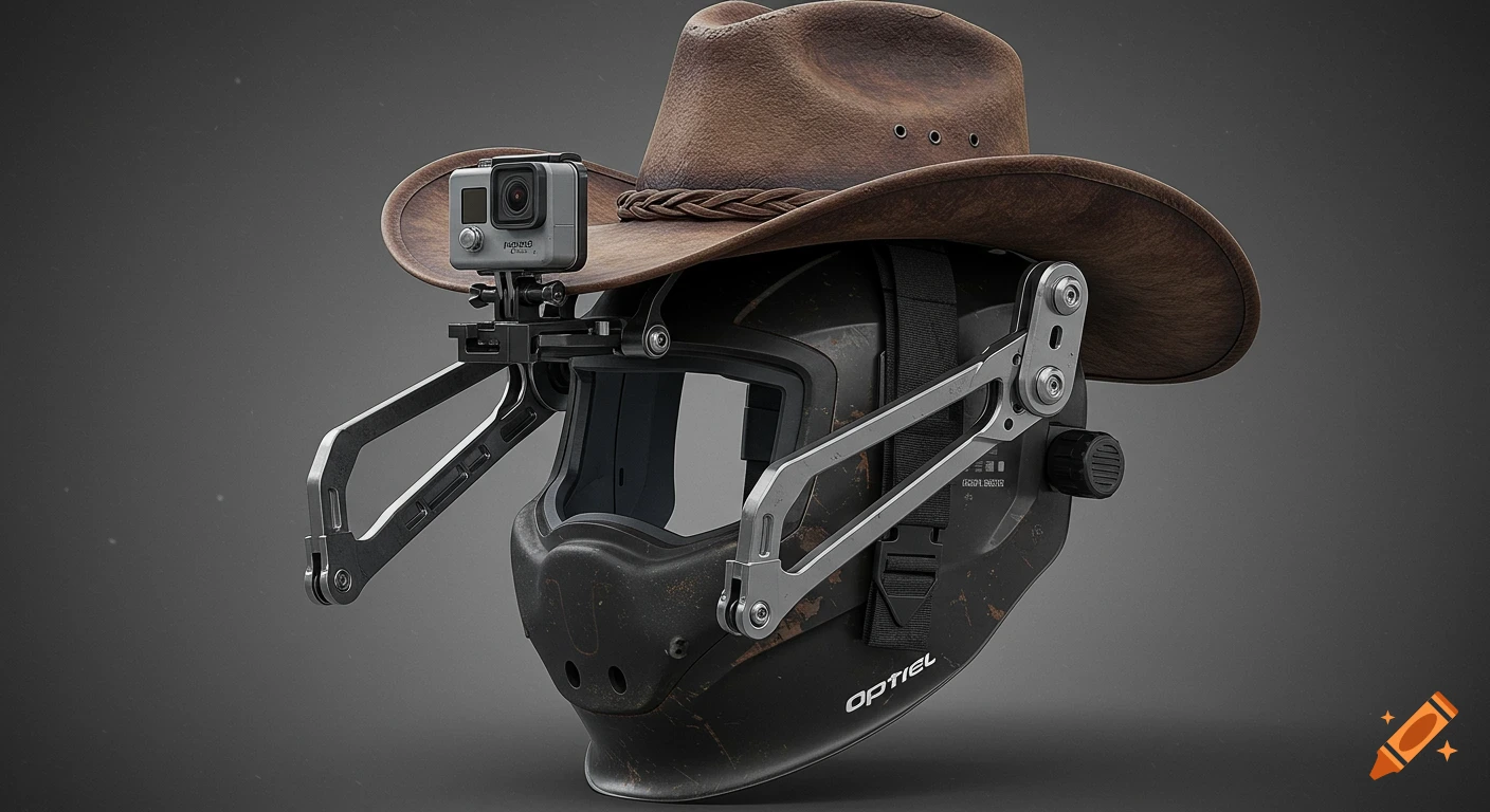 Advanced head-mounted POV camera rig with Optrel IsoFit welding helmet ...