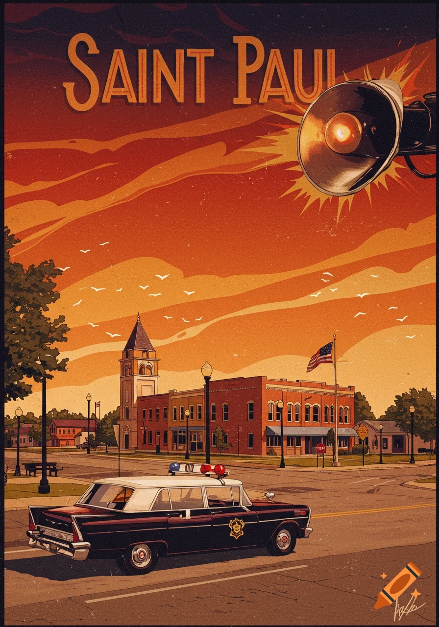 Saint Paul Nebraska with a siren on it.s roof, presumably a building of ...