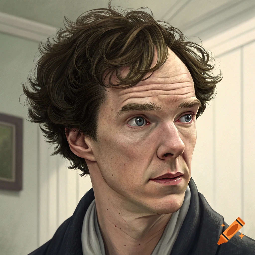Detailed digital portrait of a man resembling Benedict Cumberbatch ...