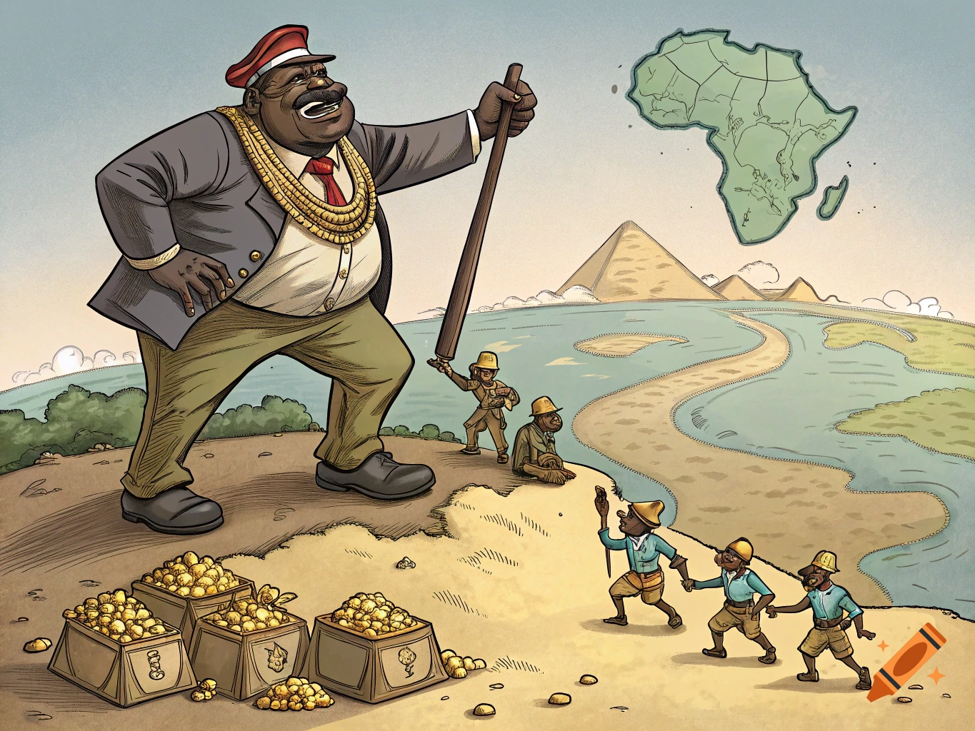 1960s colored photo of African children looking at a white man inside a ...