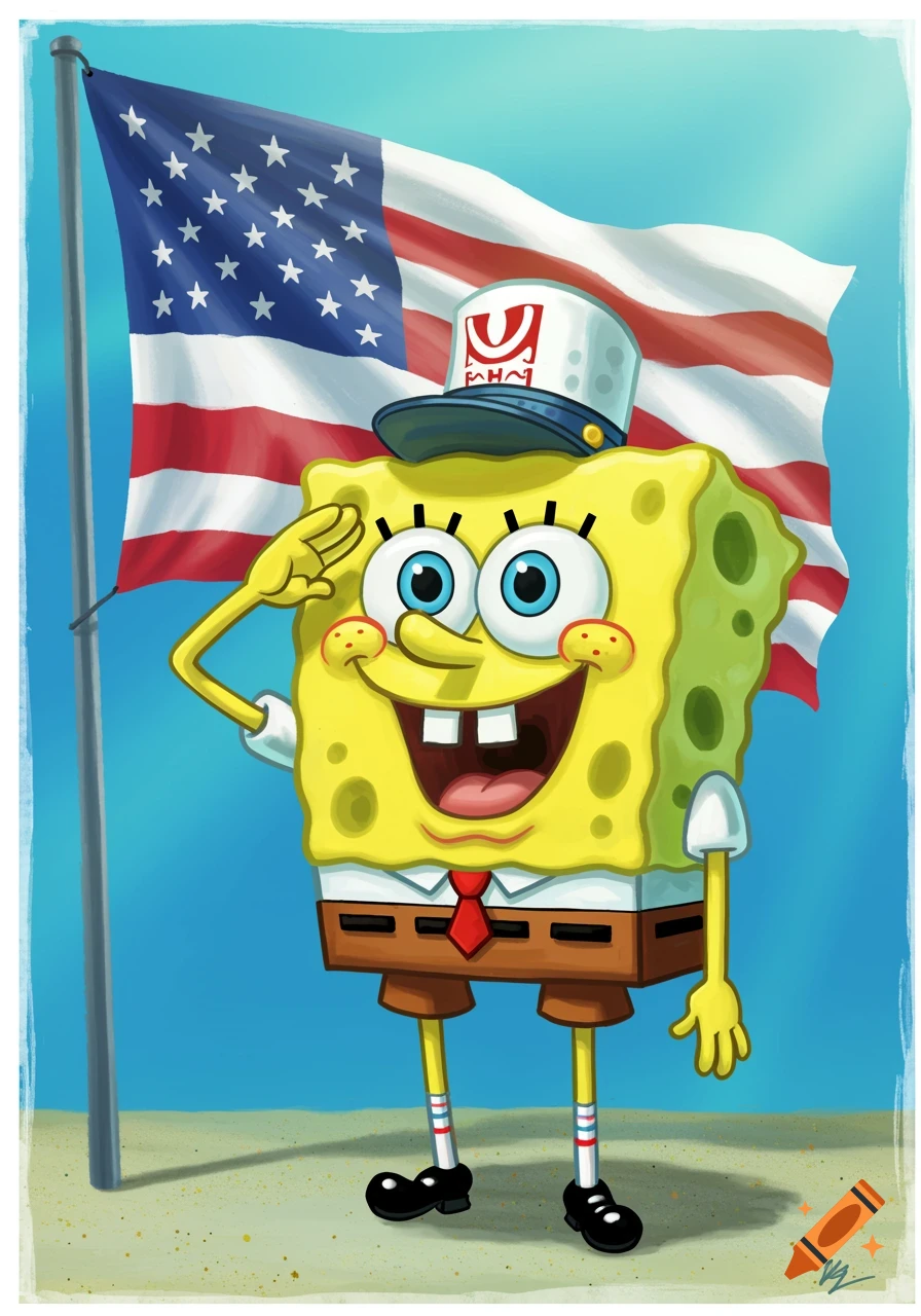 Spongebob American Flag