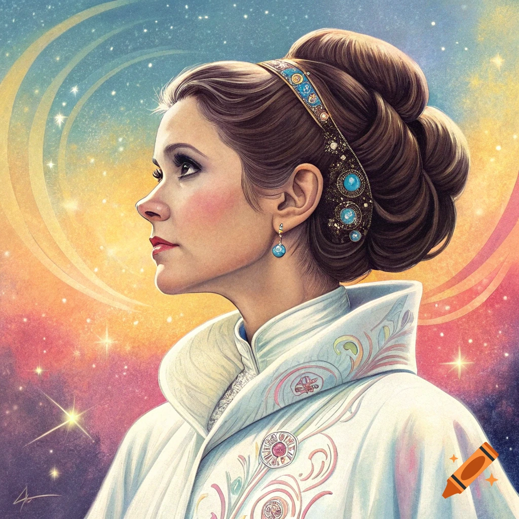 Princess Leia in Duran Duran Rio album cover style on Craiyon