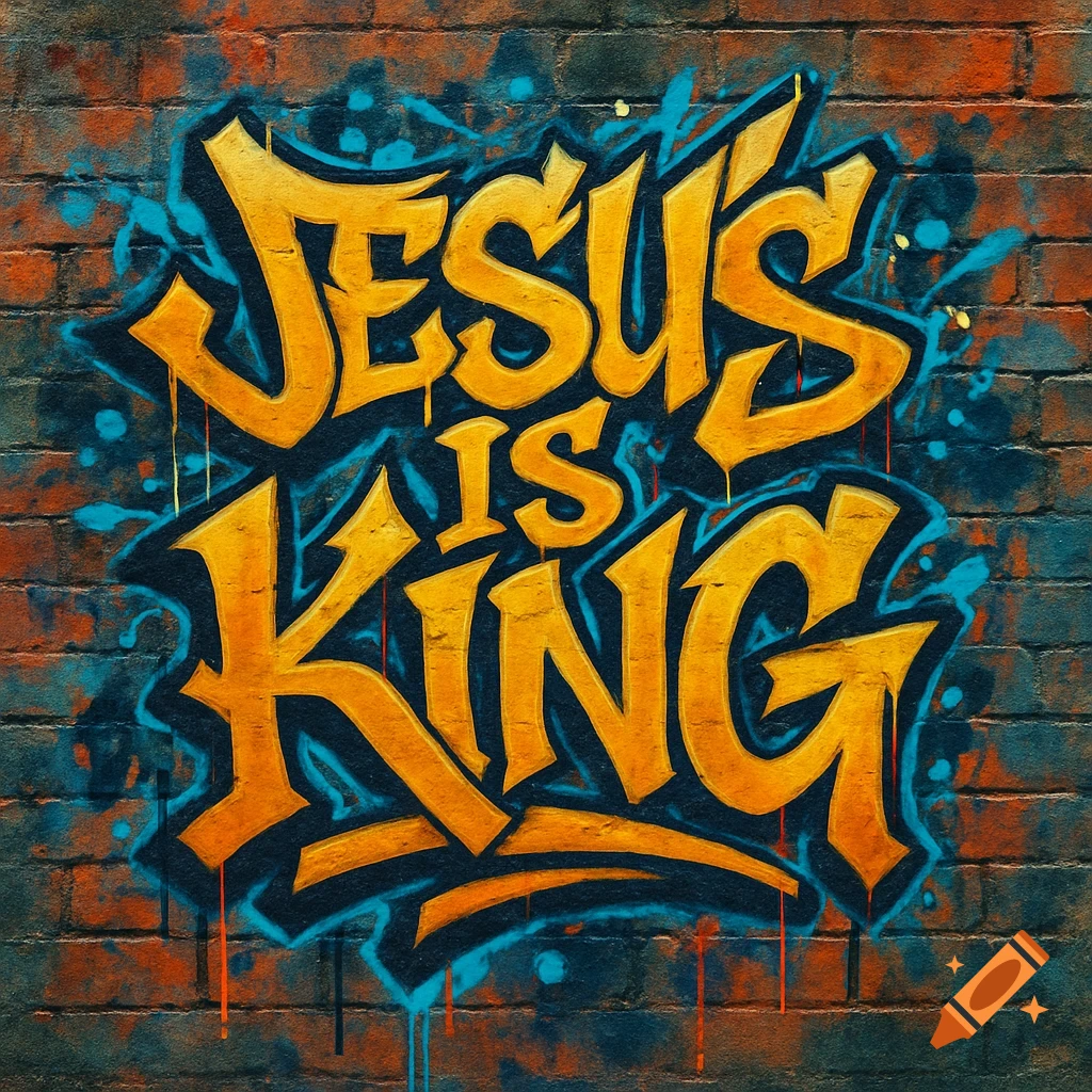 Graffiti art on a brick wall spells out 'MetaLiving' in blue and orange ...