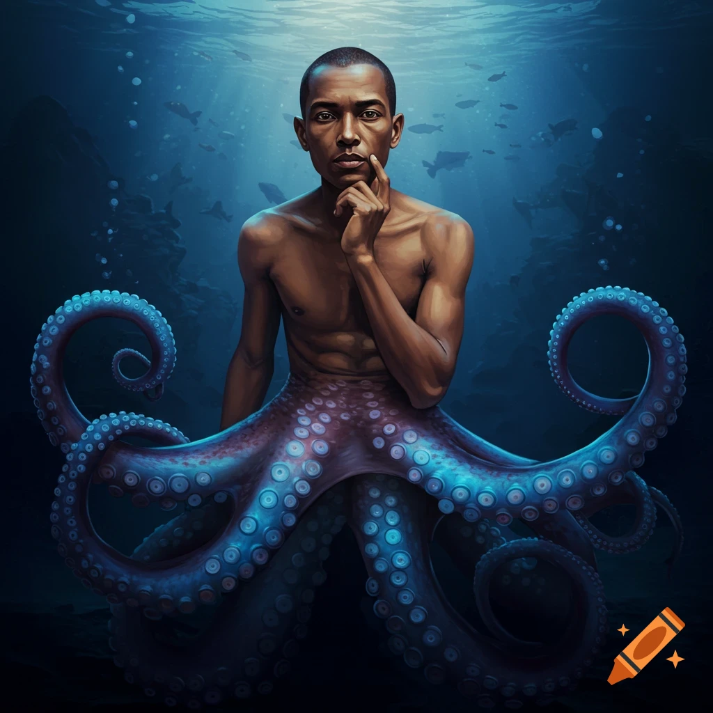 Octopus mixed with human on Craiyon