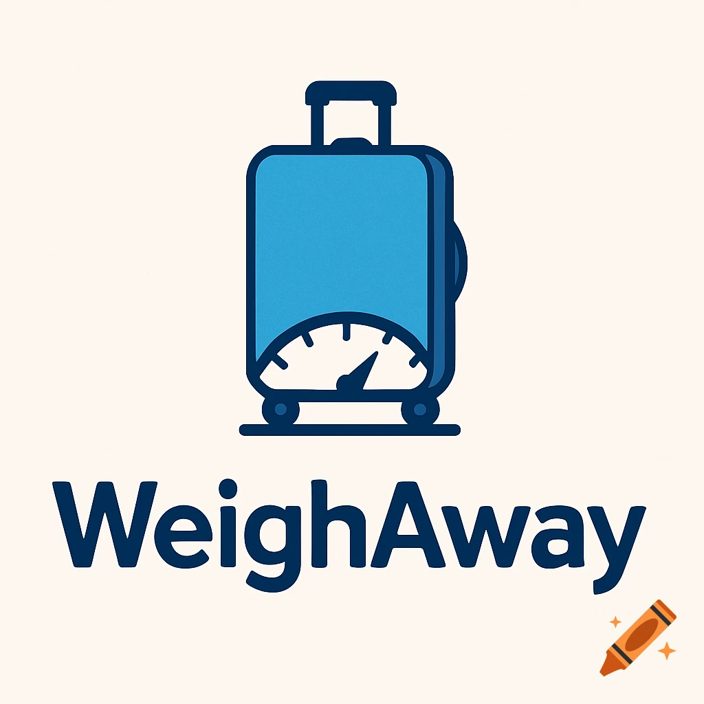 Weighaway company logo, self-weighing suitcase on Craiyon