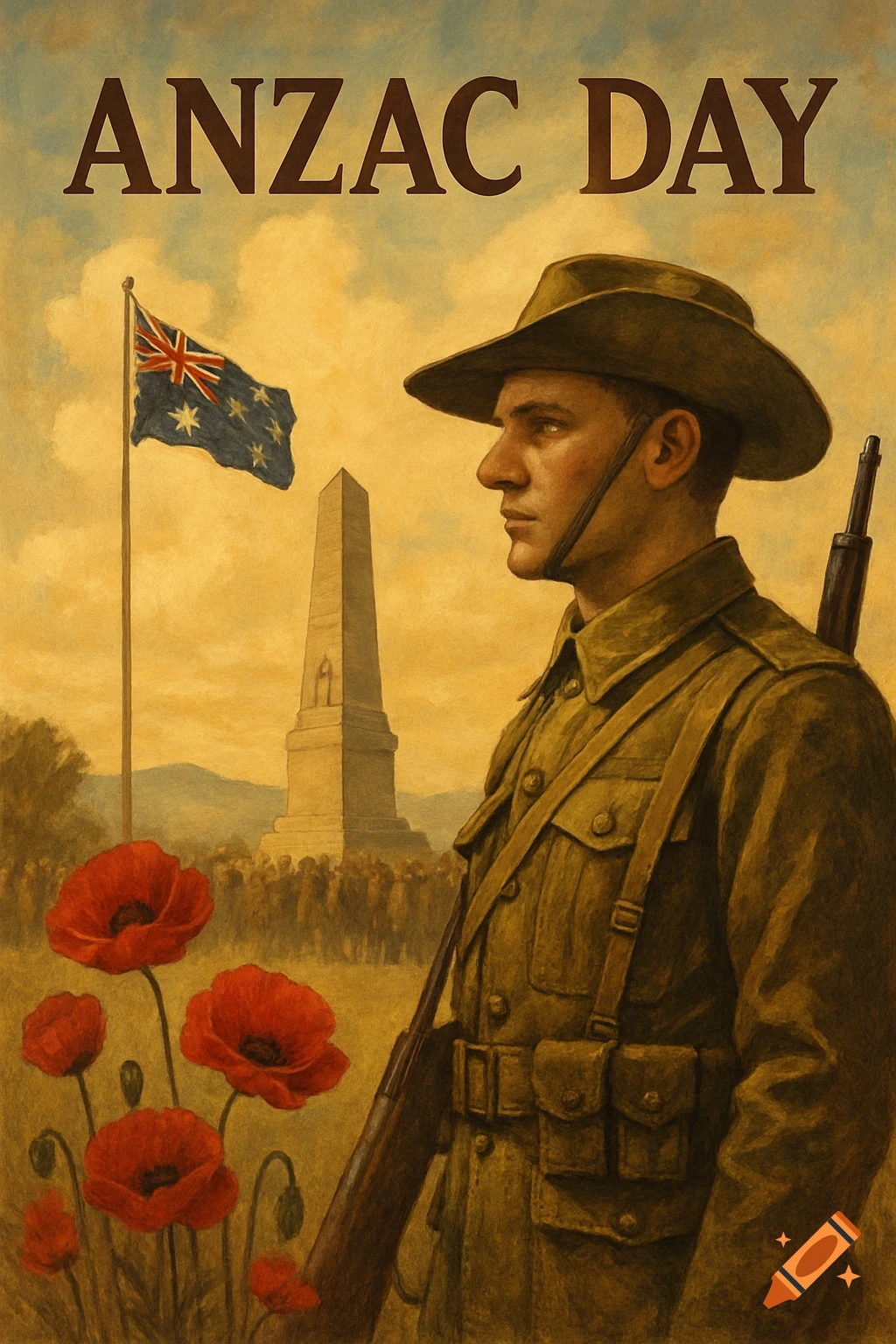 WW1 style propaganda poster illustration of a soldier in battle with ...