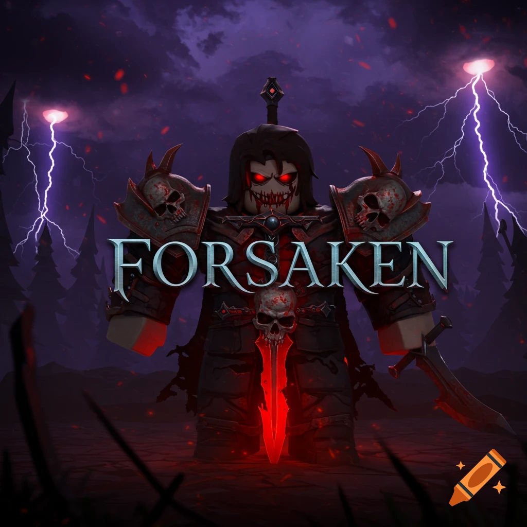 Roblox game Forsaken banner on Craiyon