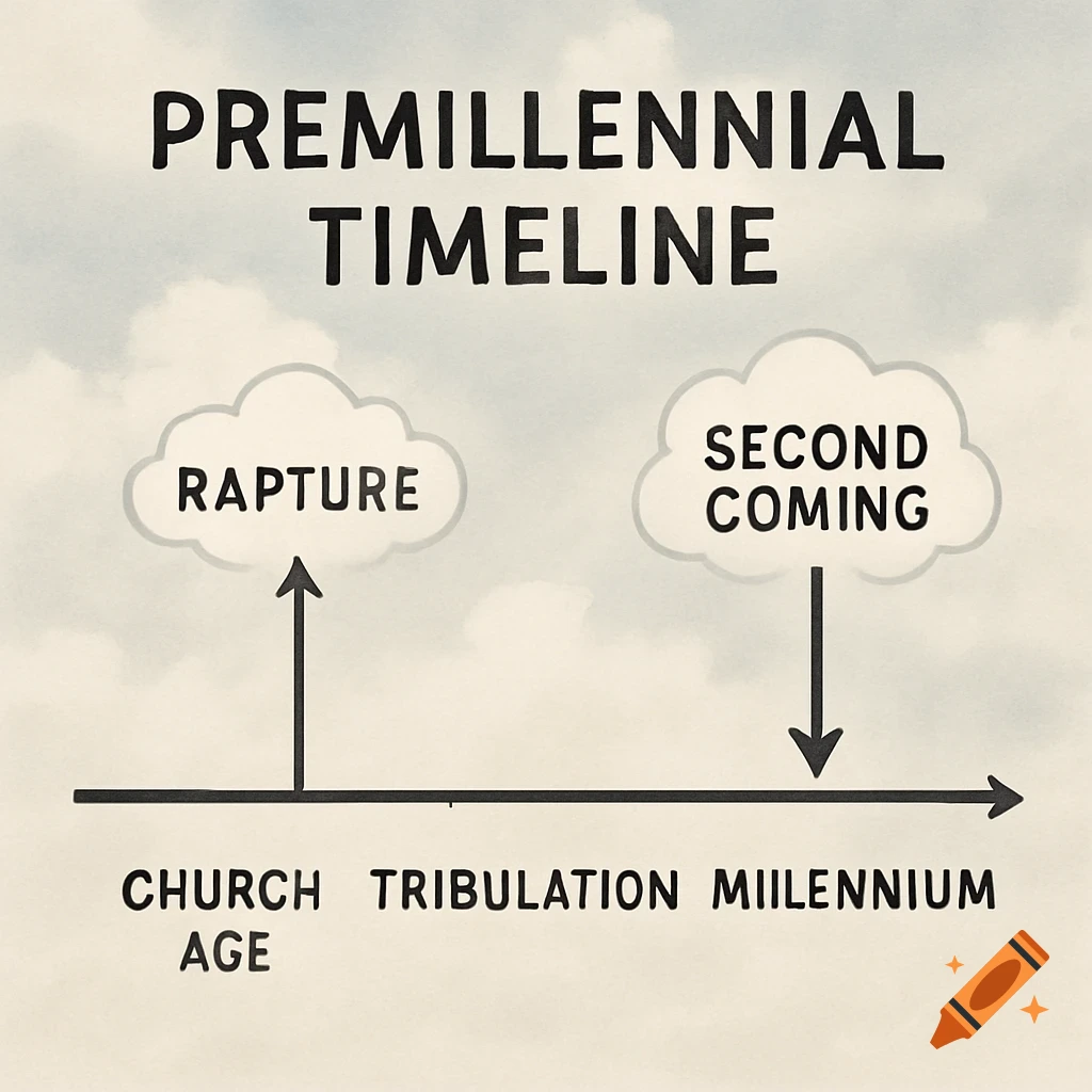 Diagram showing a premillennial timeline with points for Rapture and ...