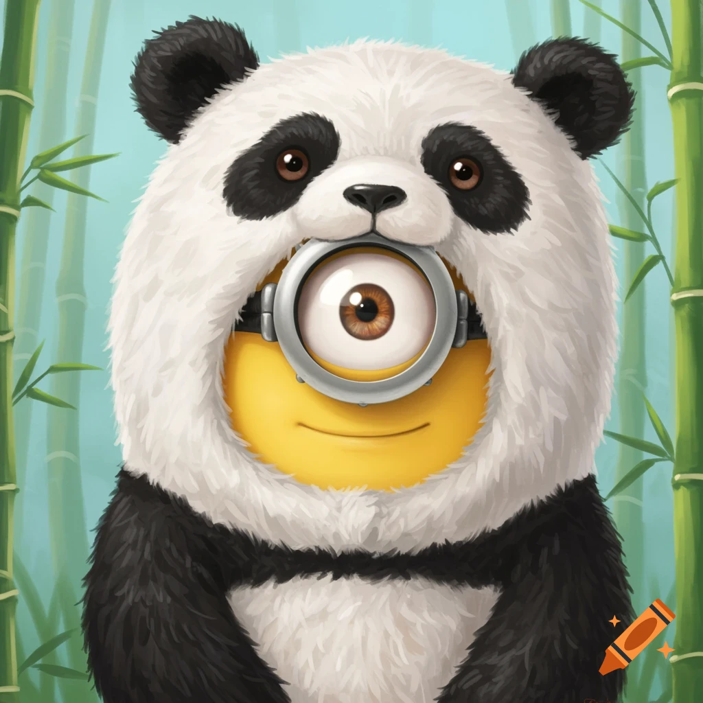 Panda harvesting bamboo in a tranquil bamboo forest on Craiyon