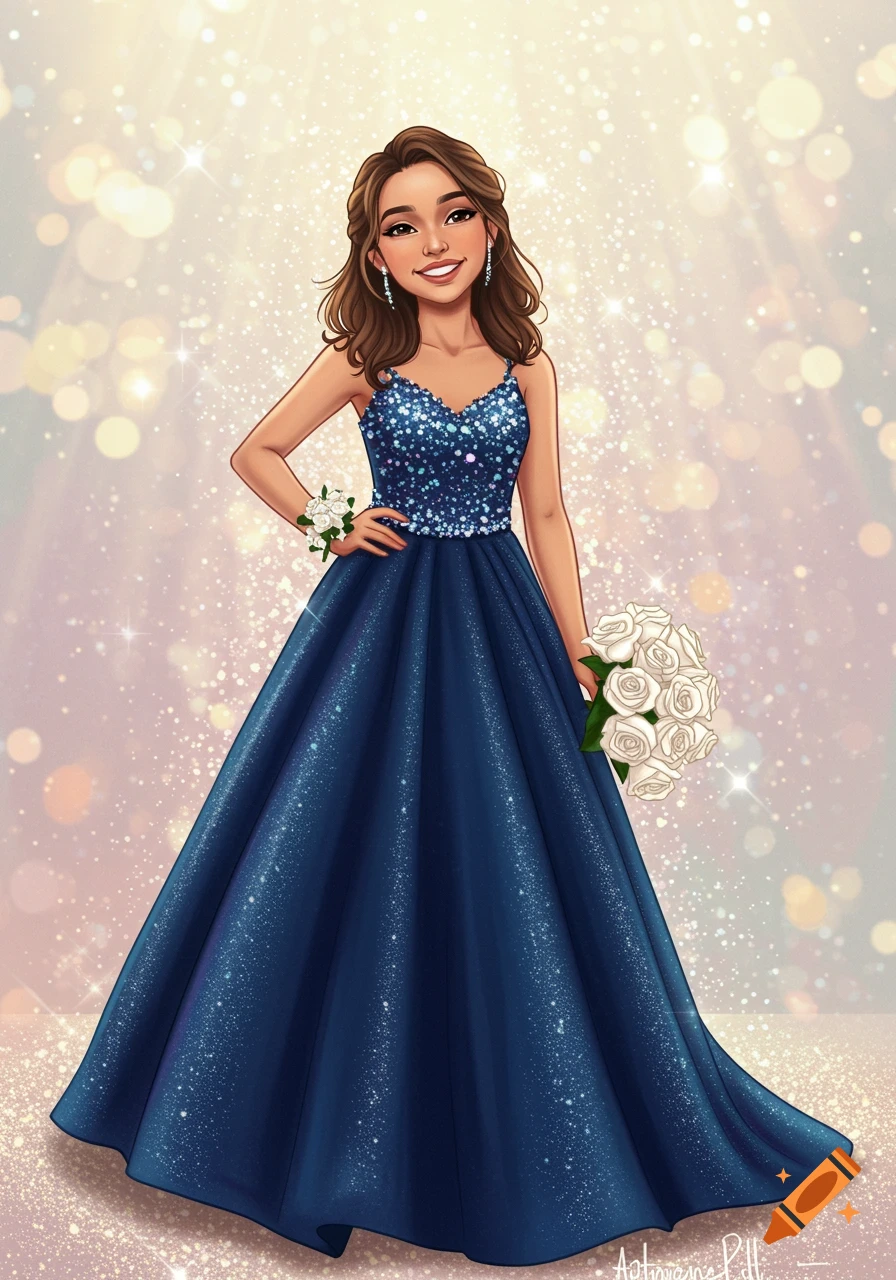 Girl in prom dress on Craiyon