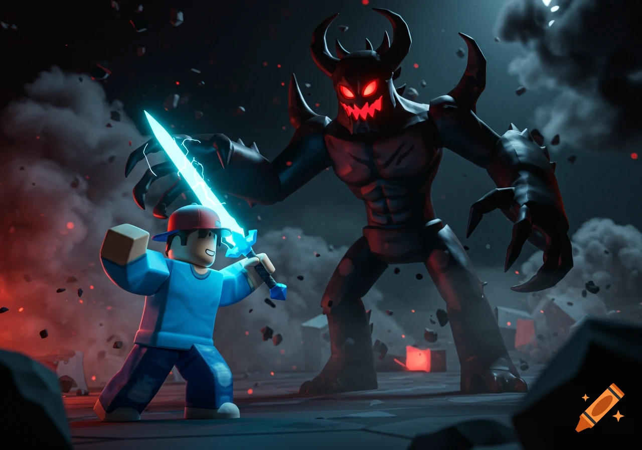Roblox character with a ninja and knight facing a ghost, text reads ...