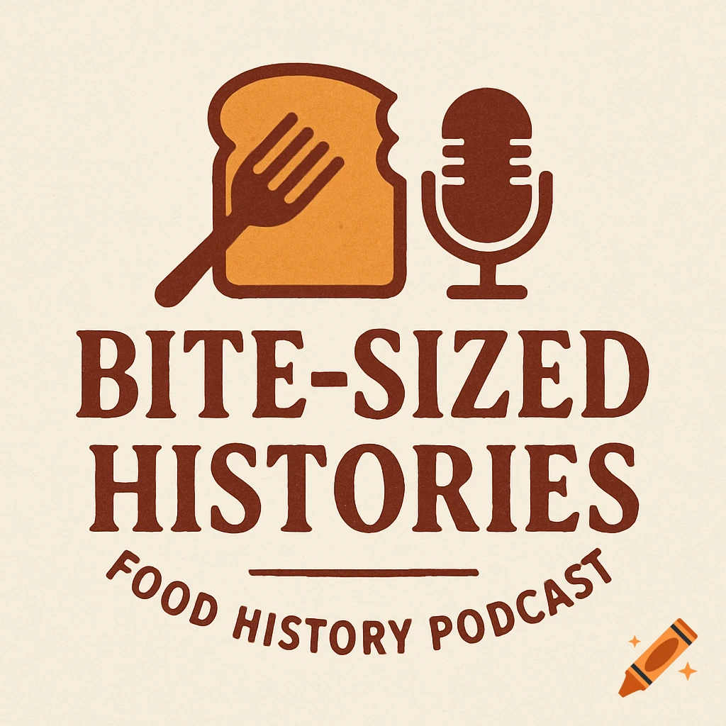 Bite-Sized Histories food history podcast logo on Craiyon