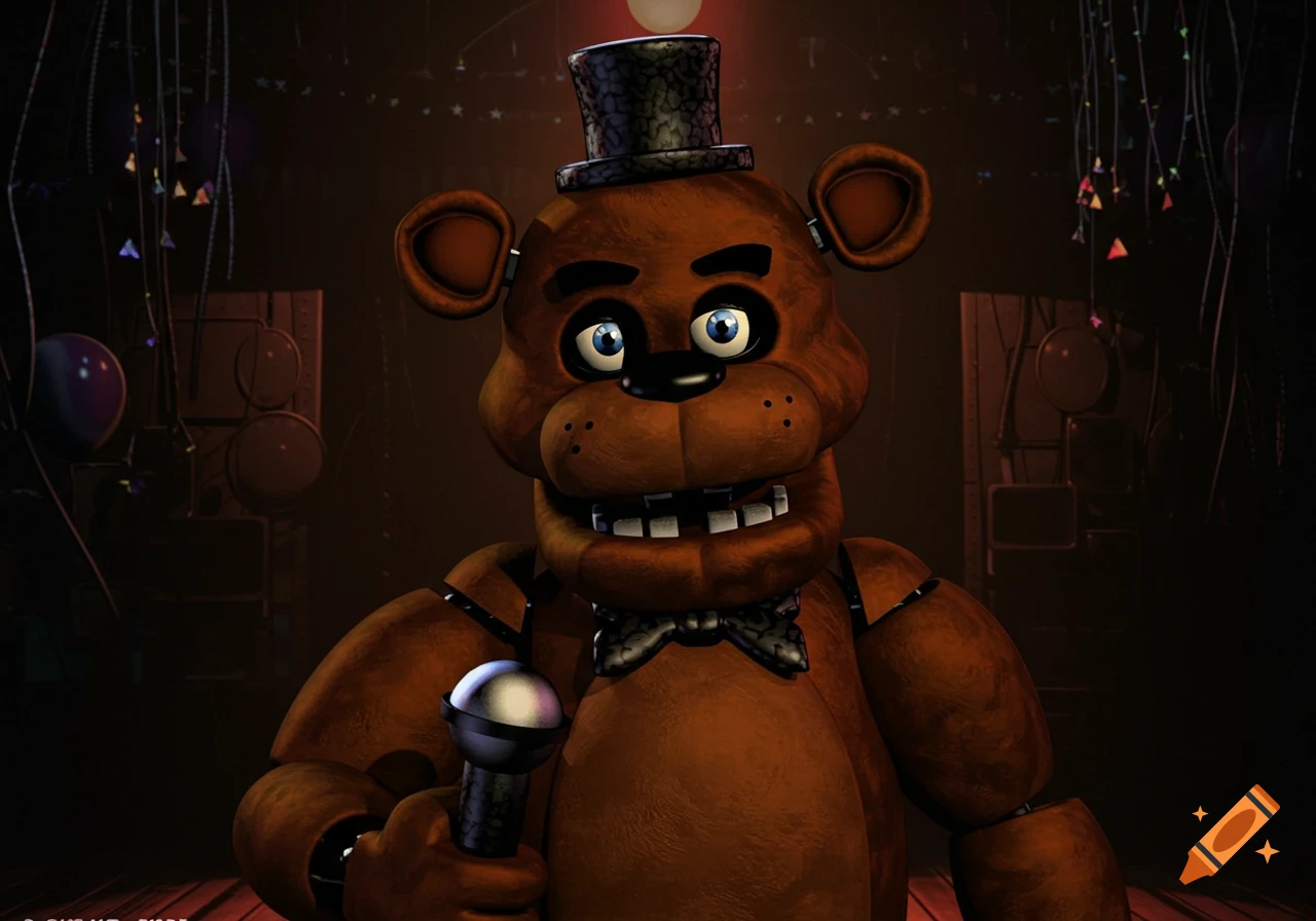 Freddy Fazbear from Five Nights at Freddy's, a damaged animatronic bear ...