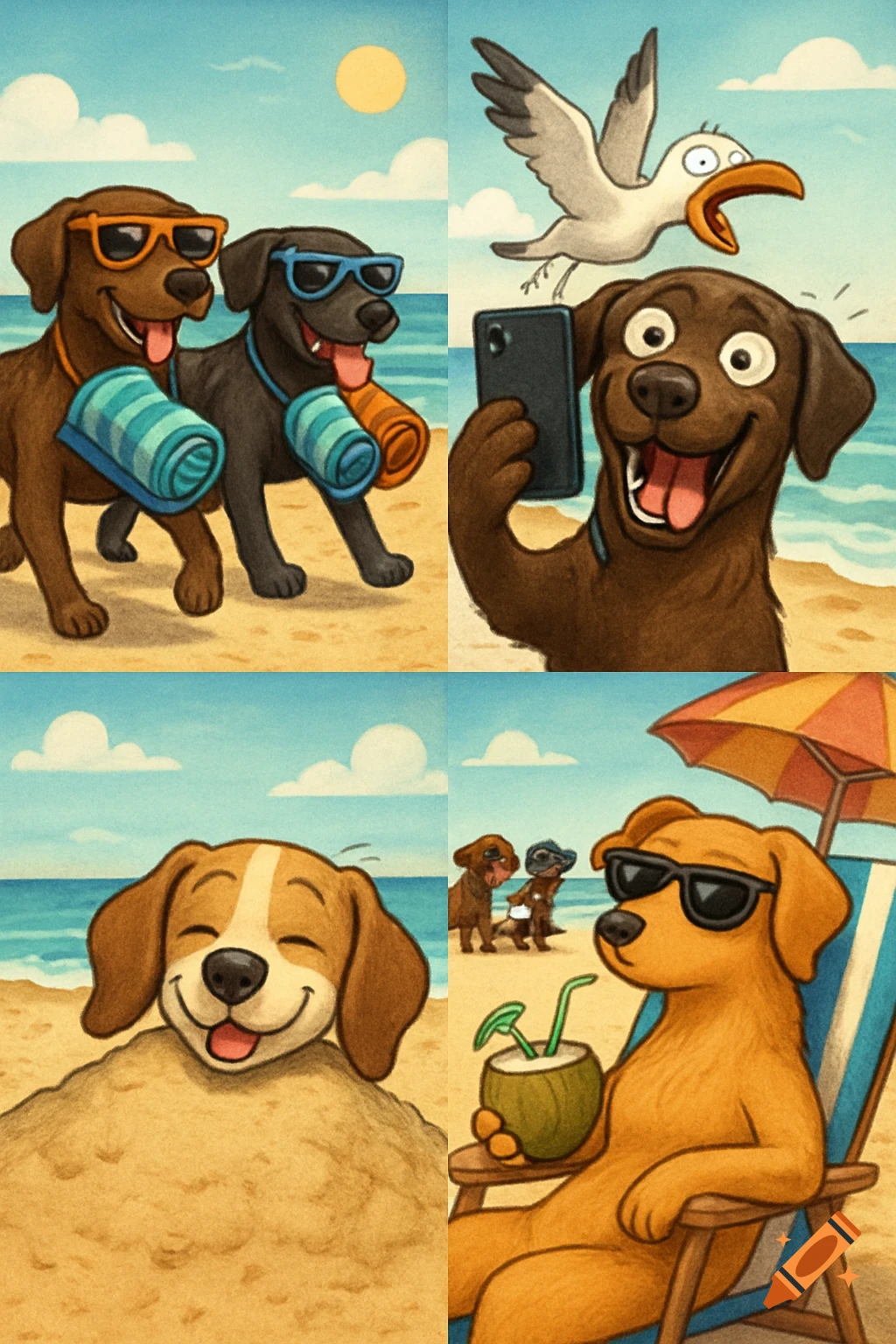 Snoopy holds a Puerto Rico flag on a beach while wearing a floral shirt ...