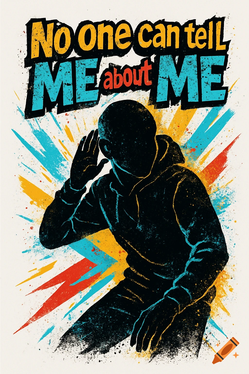 Graphic illustration of a person silhouette listening, with abstract ...