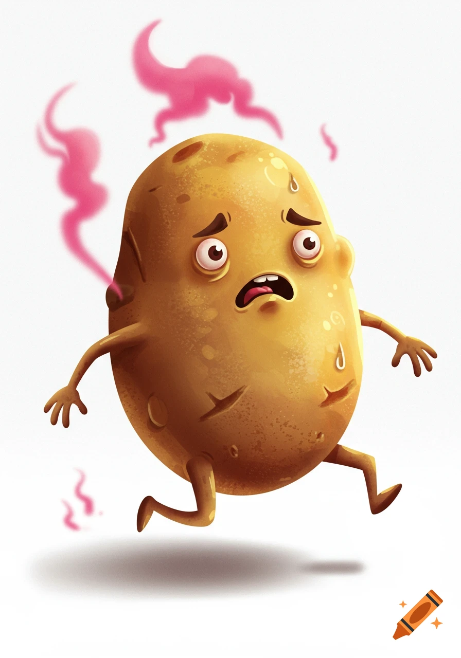 A cartoon illustration of a person with a large head eating a piece of ...