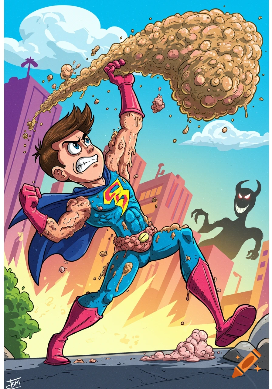 Boogie-boy, the booger-flinging superhero on Craiyon