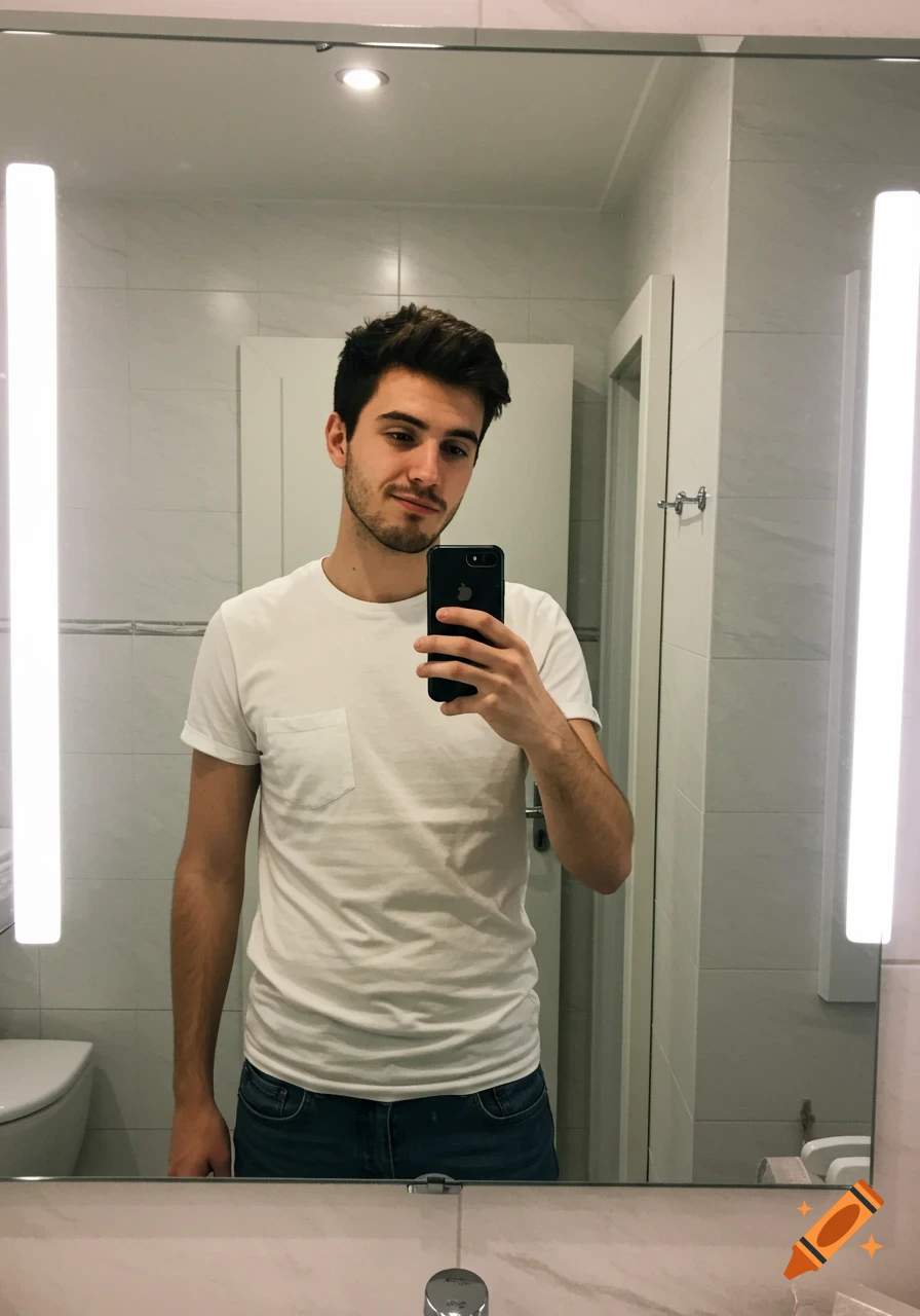 Man's mirror selfie on Craiyon