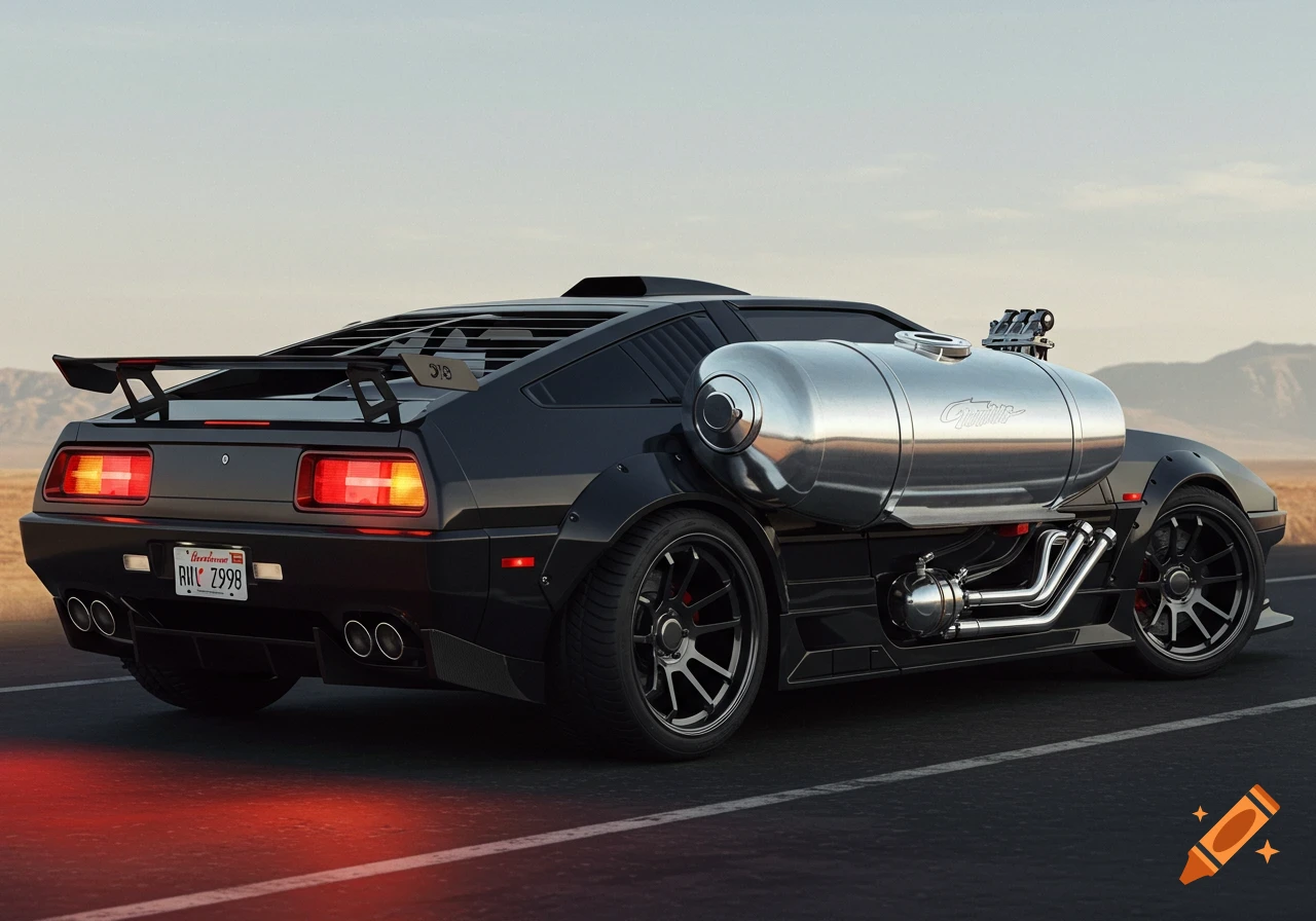 Car with a silver tank on Craiyon