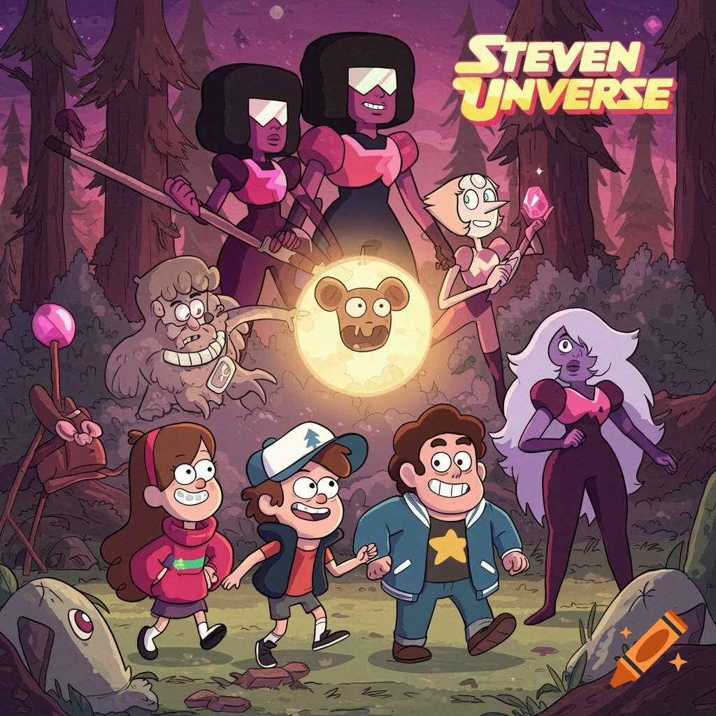 Gravity Falls and Steven Universe mashup fanart on Craiyon
