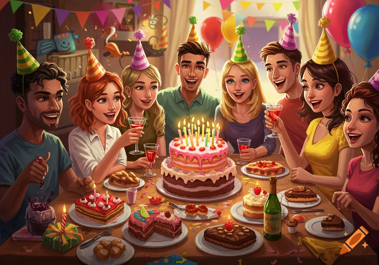 Birthday celebration on Craiyon