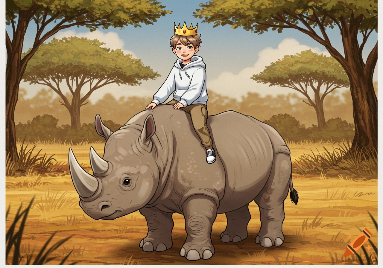 Anime cartoon of a brunette guy in hoodie and cargo pants riding a ...