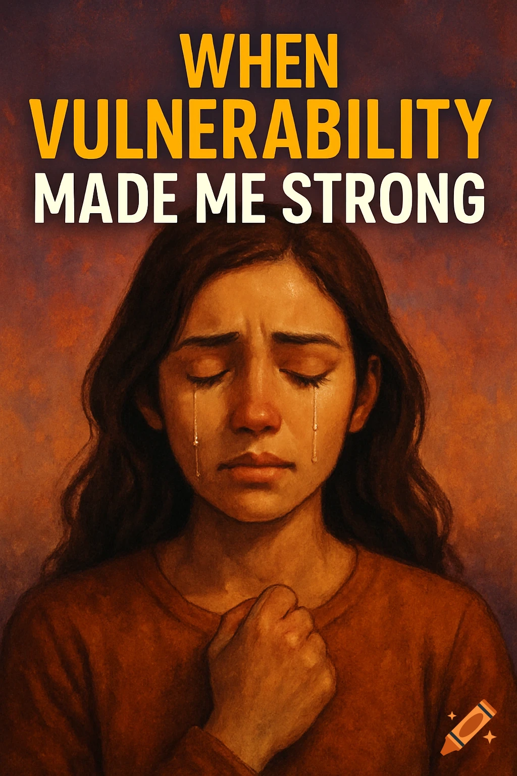 Youtube short thumbnail: When vulnerability made me strong on Craiyon