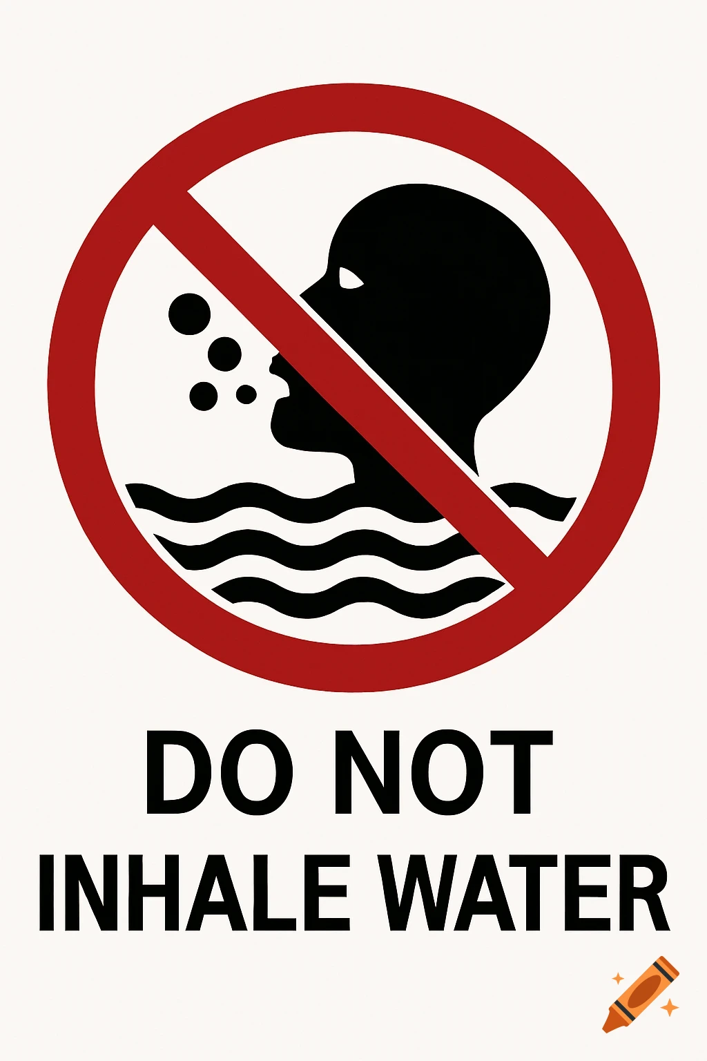 Do not inhale water vector graphic on Craiyon