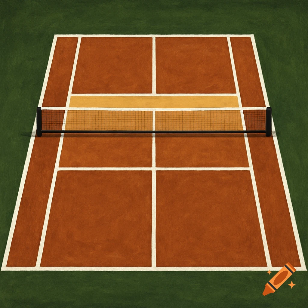 Pickleball court diagram with color-coded zones on Craiyon